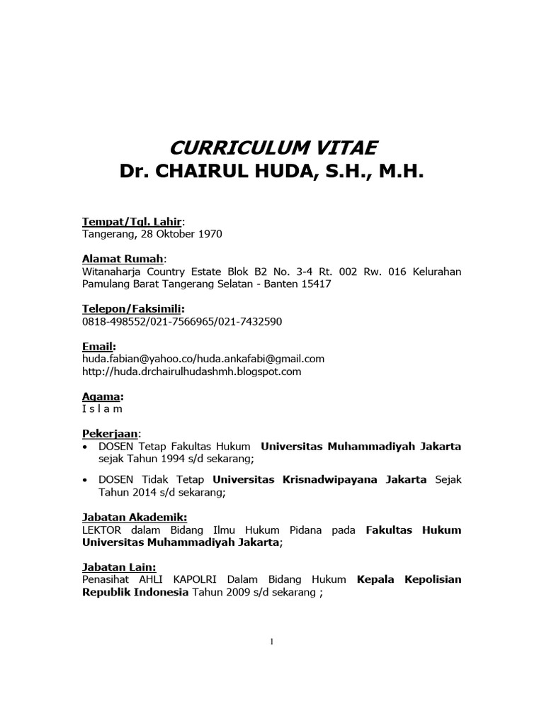 CV 2024 Chairul Huda | PDF
