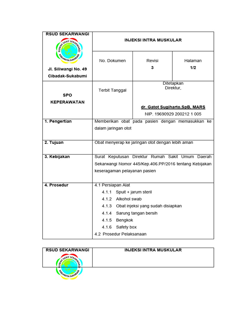 Prosedur Injeksi Intramuskular | PDF