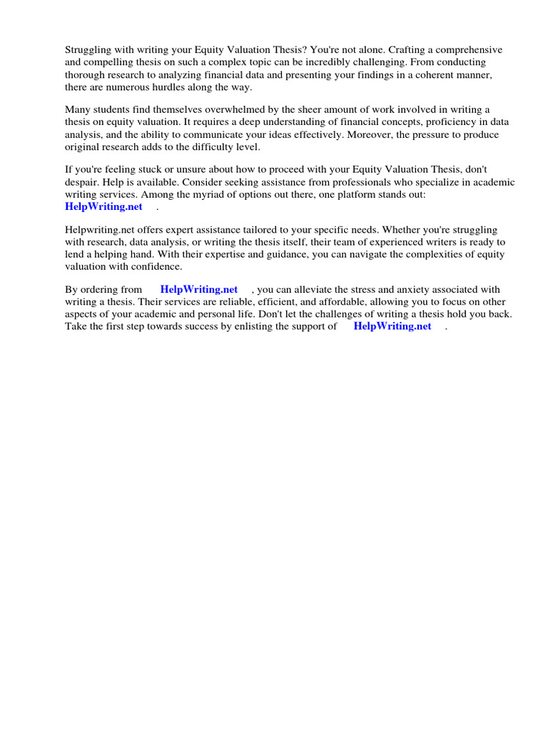 equity-valuation-thesis-pdf-valuation-finance-discounted-cash-flow
