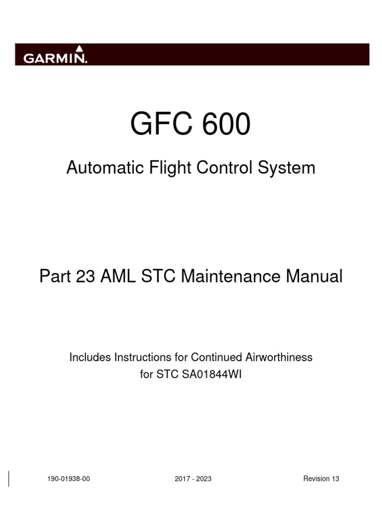 Automatic Flight Control System: Includes Instructions For Continued ...