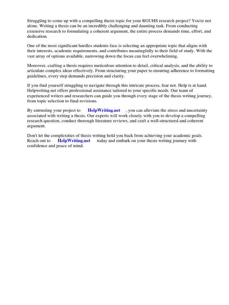 Rguhs Thesis Topics Dspace | Download Free PDF | Thesis | Medicine