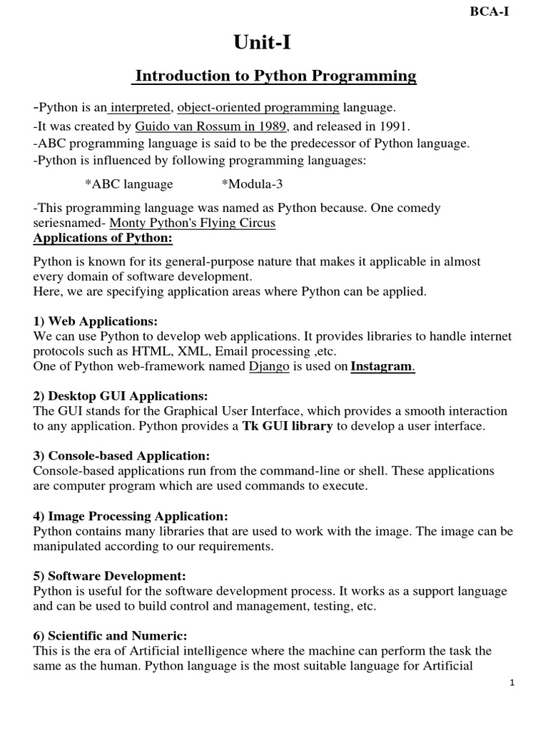 Unit 1 Introduction To Python Datatypes Operators Conditional 6783