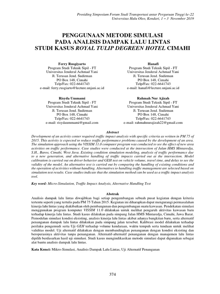 T08 Aka Penggunaan+metode+simulasi+pada+analisis+dampak+lalu+lintas ...