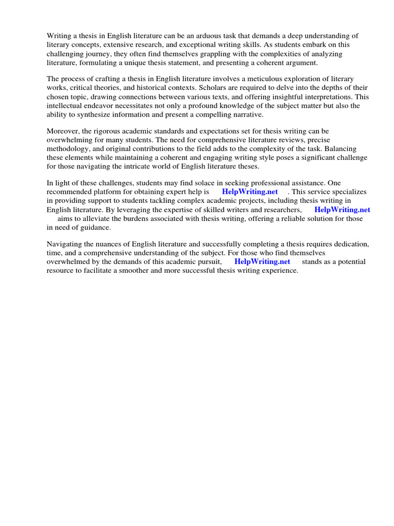 Thesis Title in English Literature | PDF | Thesis | Essays