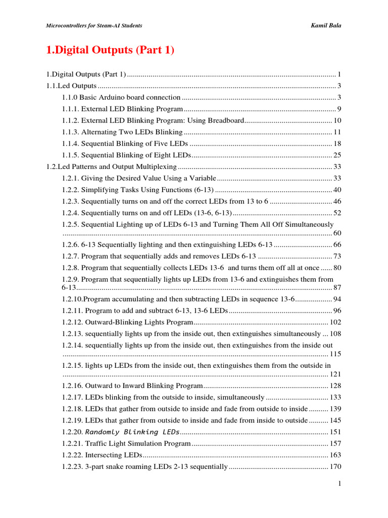 Microcontrollers For STEAM Students | PDF | Arduino | Light Emitting Diode