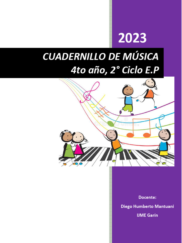 Cuadernillo de Música para 4to Año E.P. | PDF | Clave | Elementos de la ...