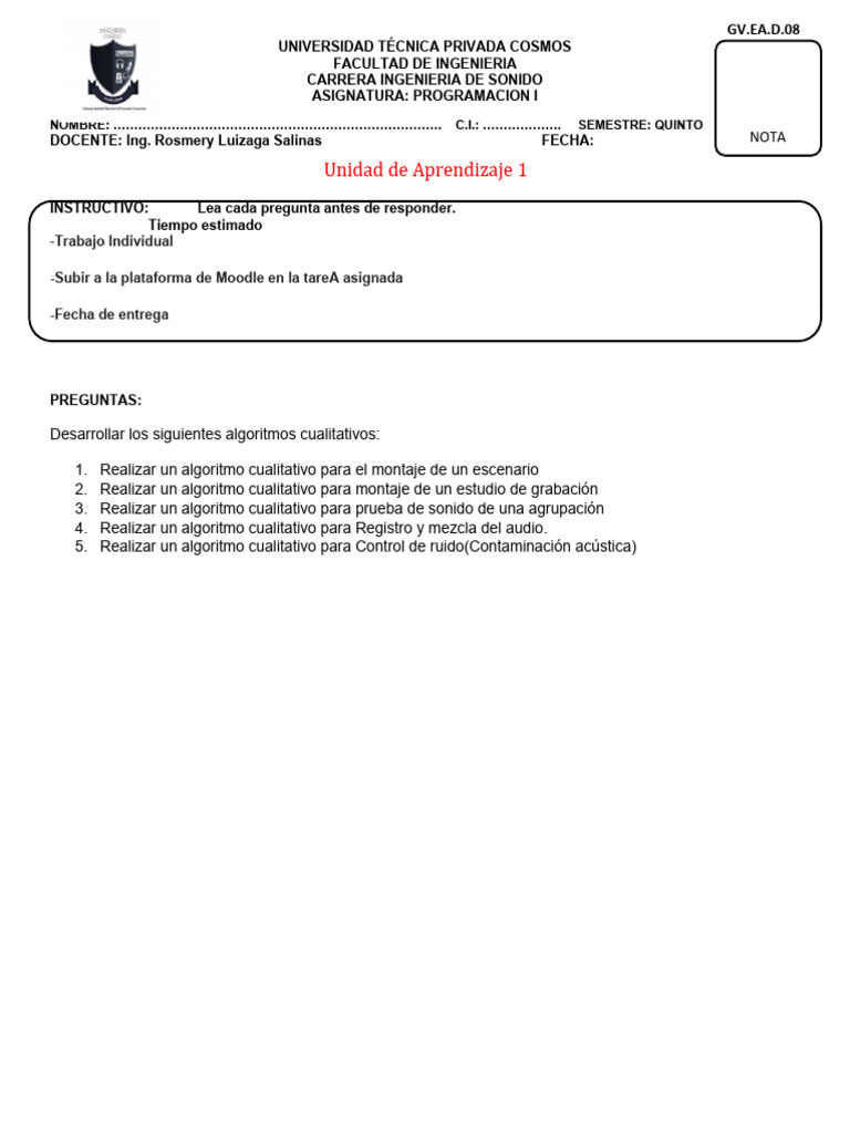 Practica 1 ALGORITMOS CUALITATIVOS | PDF