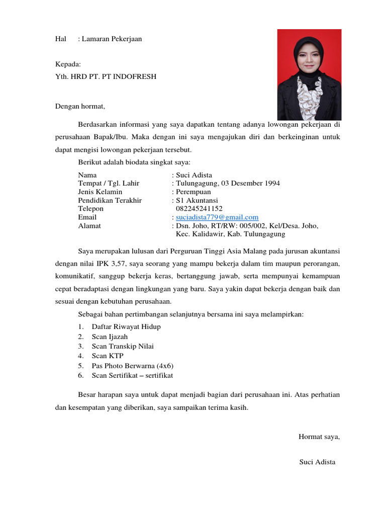 CV Suci Adista | PDF