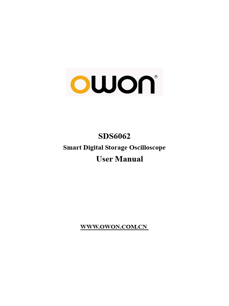 Owon SDS6062 | PDF | Electricity | Electronics