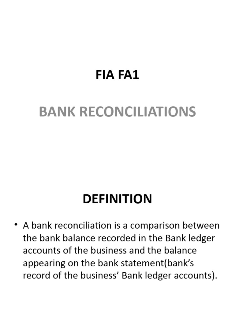 Fia Fa1 Bank Reconciliations | PDF | Banks | Debits And Credits