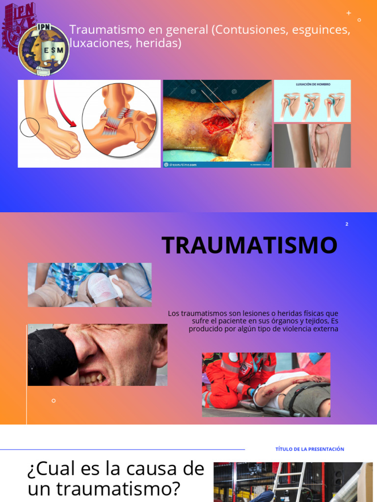 Guía de Traumatismos y Prevención | PDF | Lesión | Medicina CLINICA
