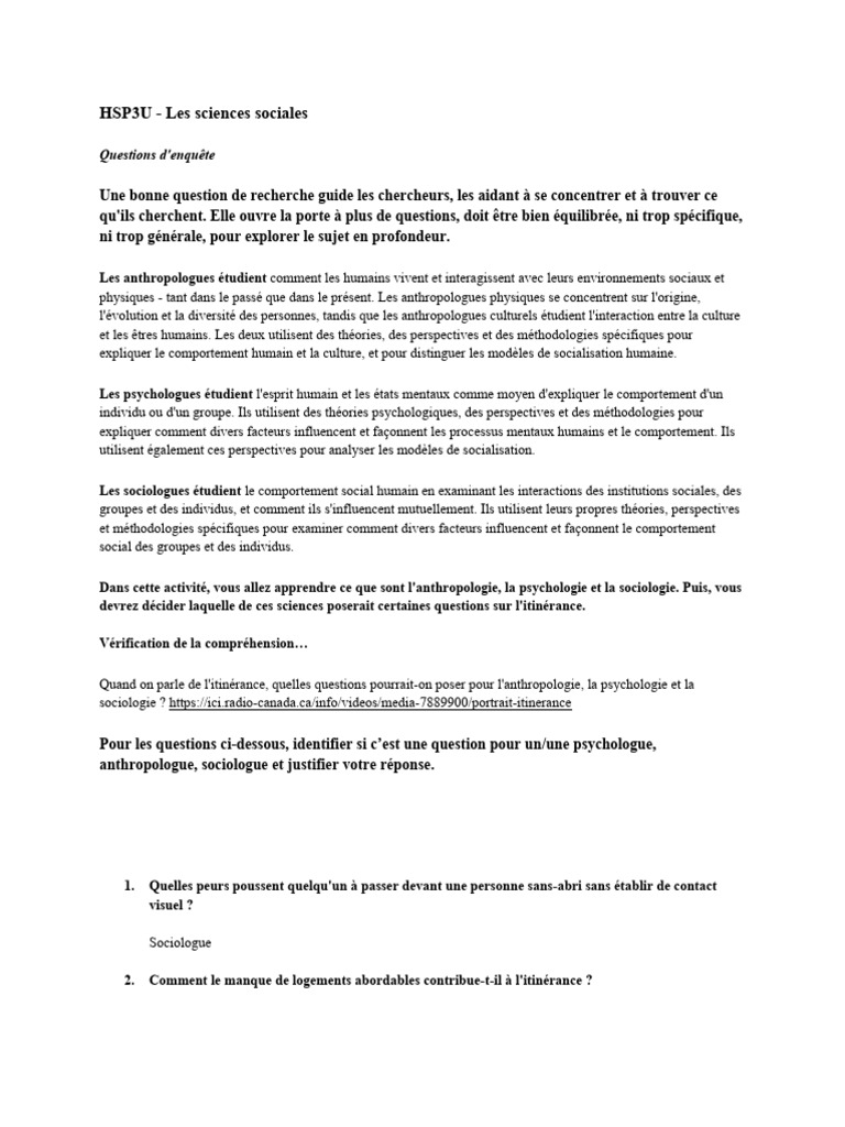 HSP3U | PDF | Psychologie | Anthropologie