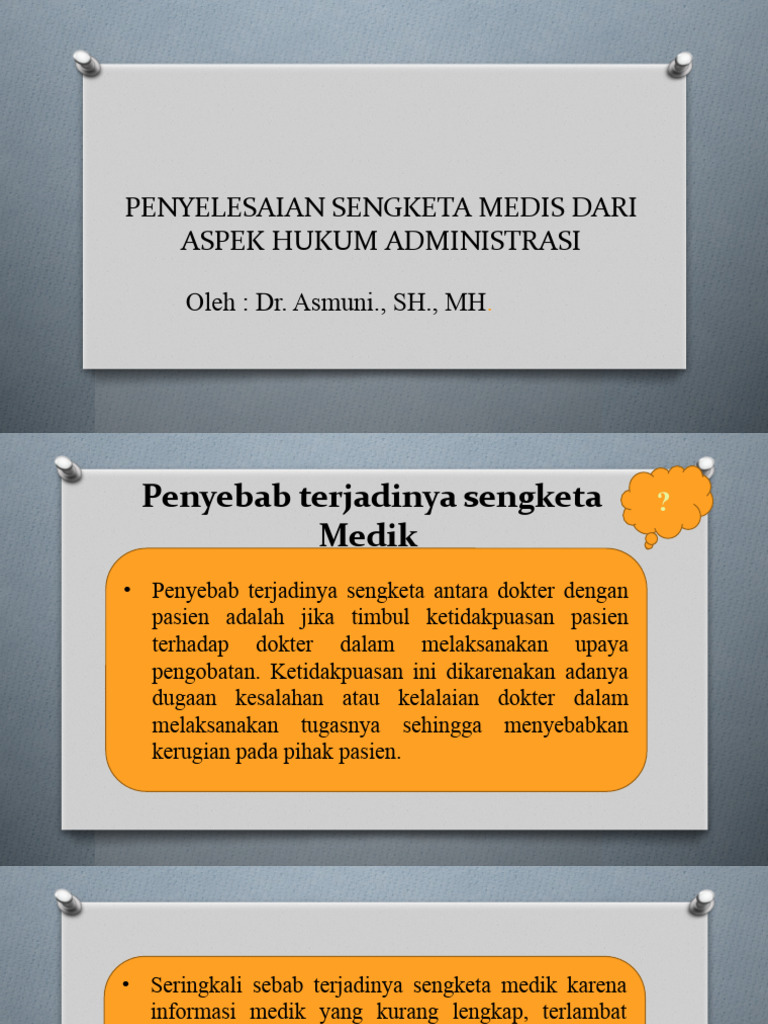 Penyelesaian Sengketa Medis Dari Aspek Hukum Administrasi | PDF | Hukum ...