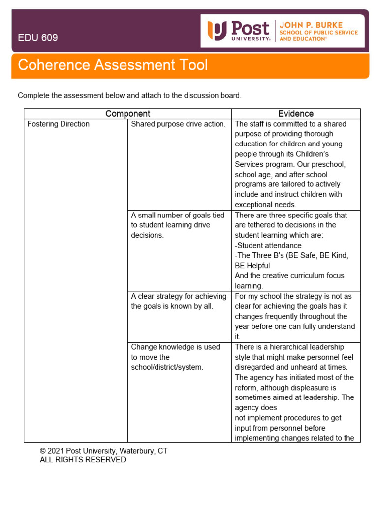 melendez coherence assessment tool | PDF | Teachers | Learning