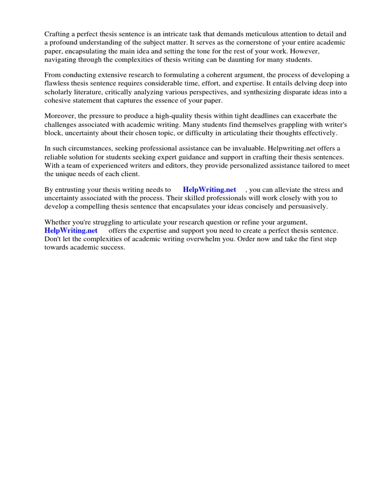 How to Create a Perfect Thesis Sentence | PDF | Essays | Thesis