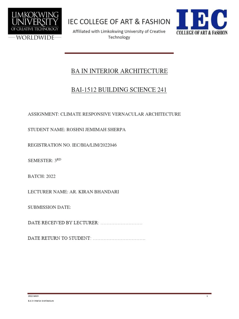 Climate Responsive Vernacular Architecture | PDF | Building Insulation ...