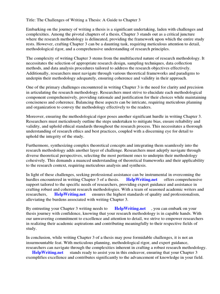 Chapter 3 Thesis Example | PDF | Methodology | Thesis