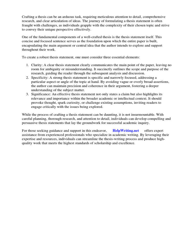 Three Elements Thesis Statement | PDF | Essays | Thesis