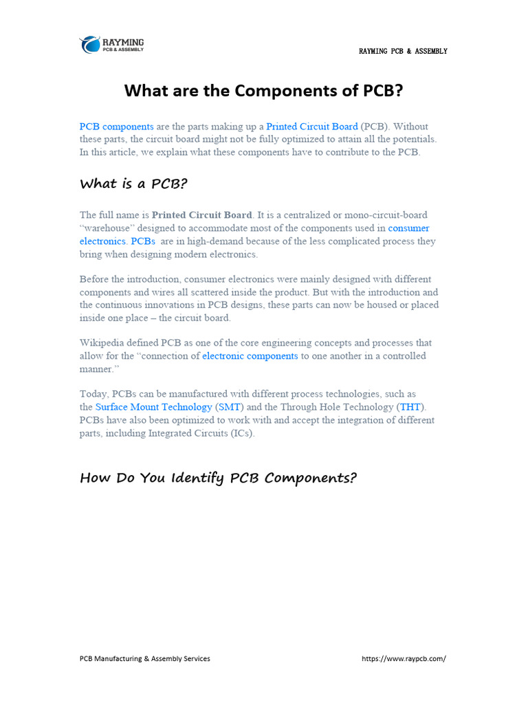 What Are The Components of PCB | PDF | Printed Circuit Board ...