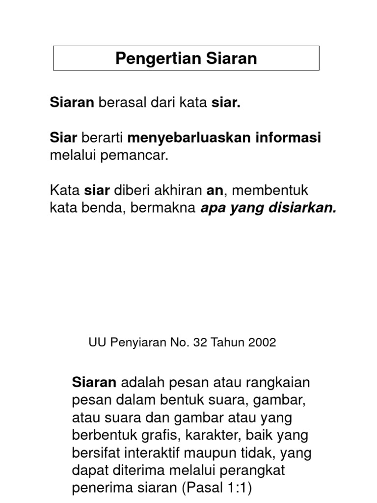 Pengertian Siaran & Penyiaran | PDF