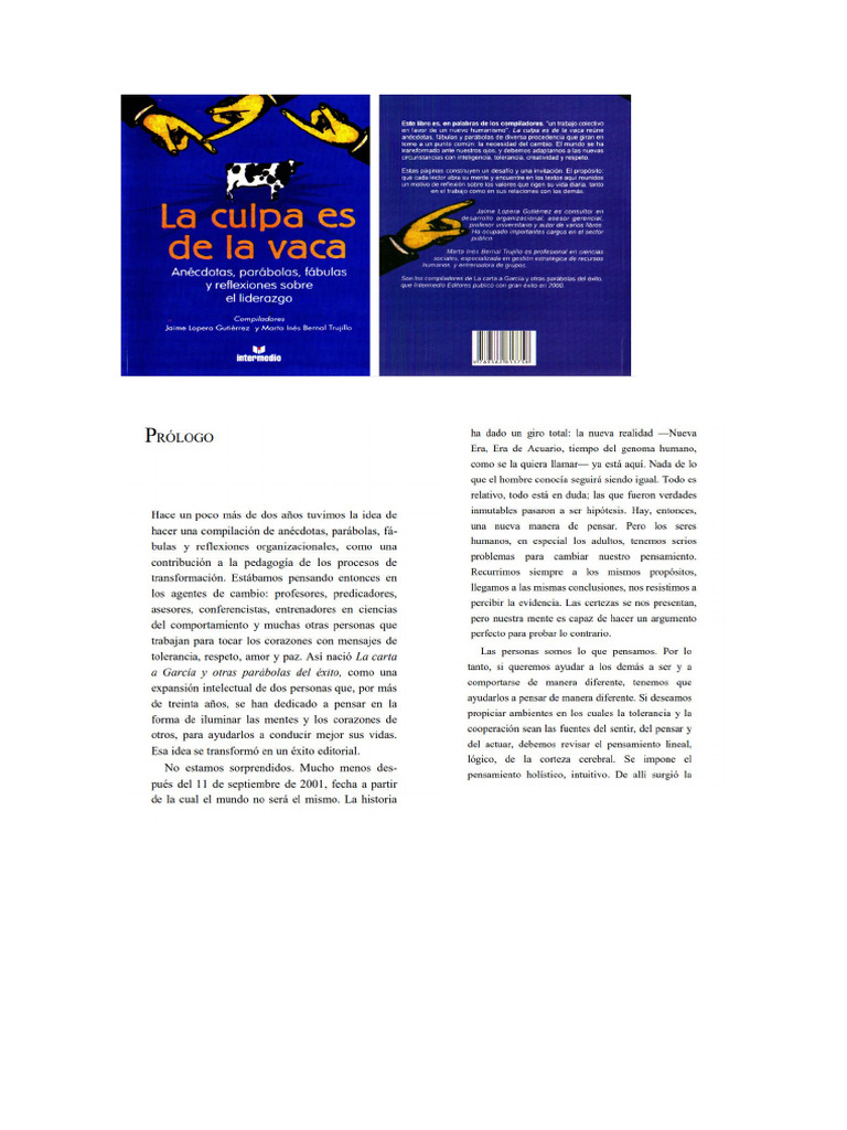 Actividad 1 Lectura Culpa de La Vaca | PDF