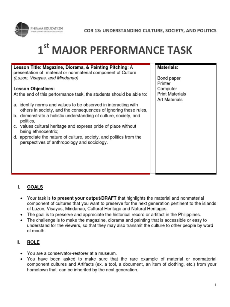 Cor-013 - Major-Performance-Task | Download Free PDF | Creativity | Critical Thinking