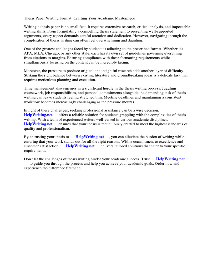 Thesis Paper Writing Format | PDF | Thesis | Knowledge