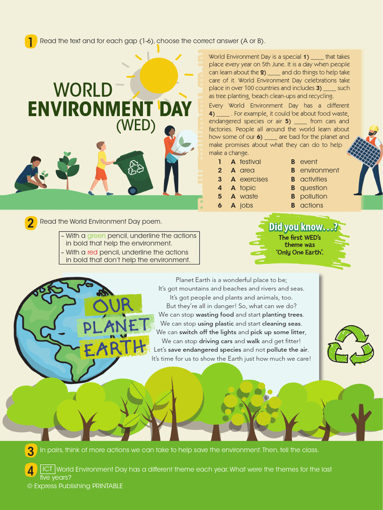 World Environment Day Activities for Kids | PDF | Pollution | Nature