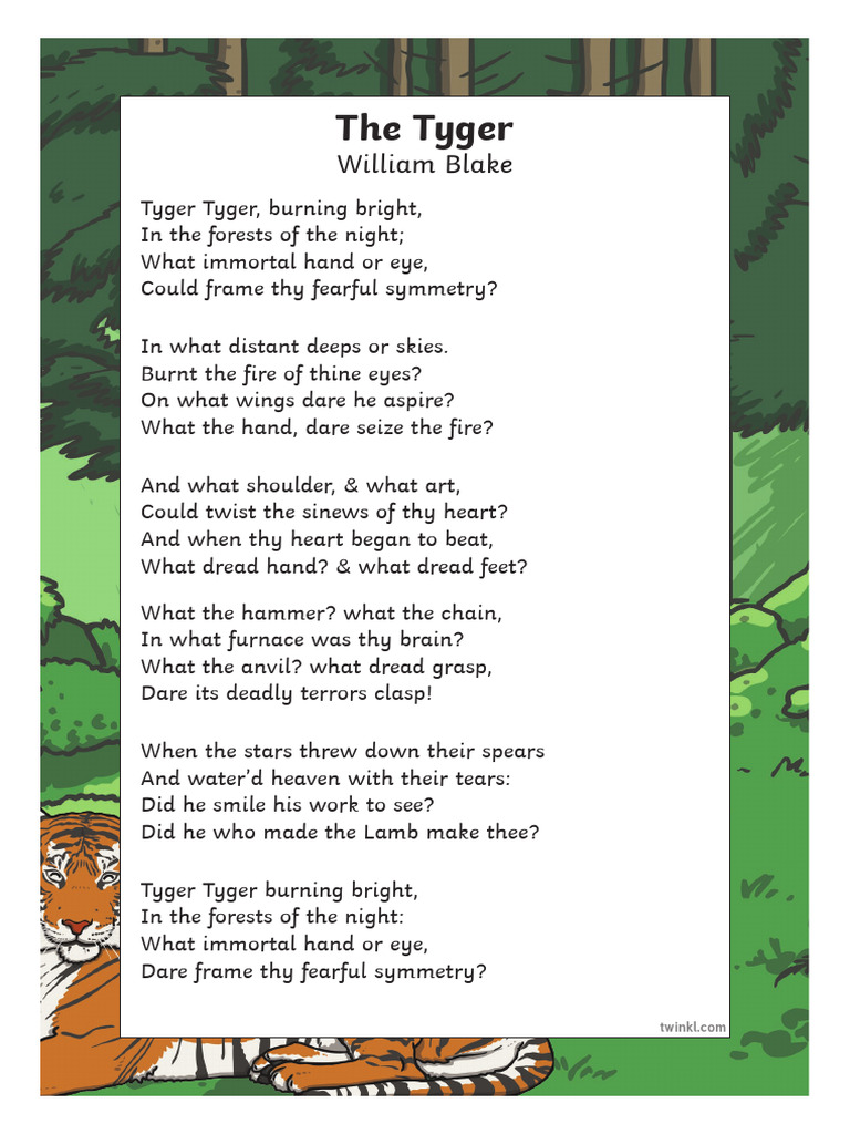 The Tyger KS2 Handwriting Practice | PDF