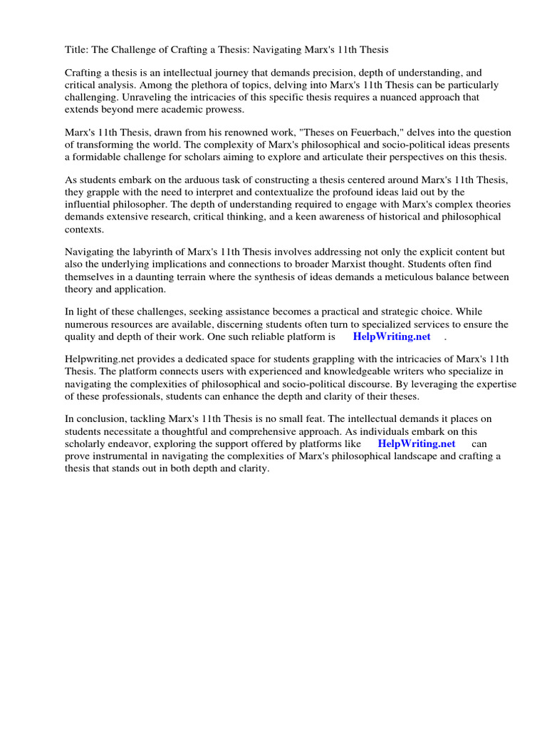 Marxs 11th Thesis | PDF | Karl Marx | Dialectic