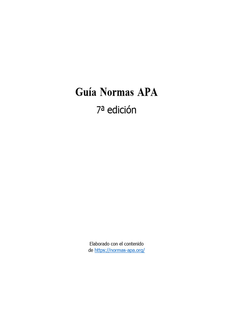 Guia Normas APA 7ma Edicion | PDF
