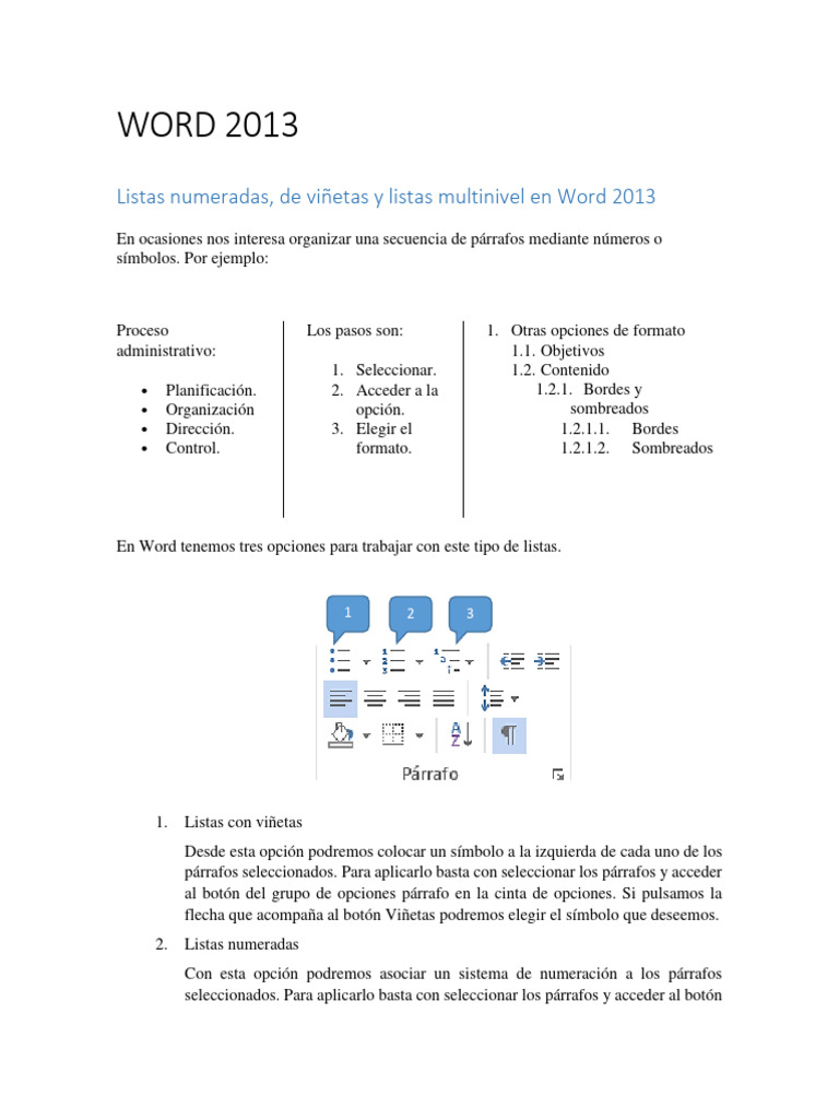 01 Act 7 - Lista Multinivel y Viñetas | PDF