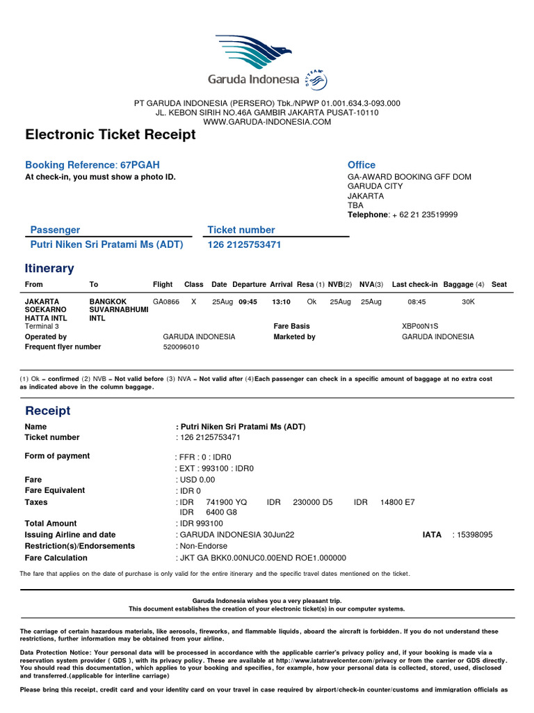 Your Electronic Ticket Receipt | Download Free PDF | Aviation | Transport