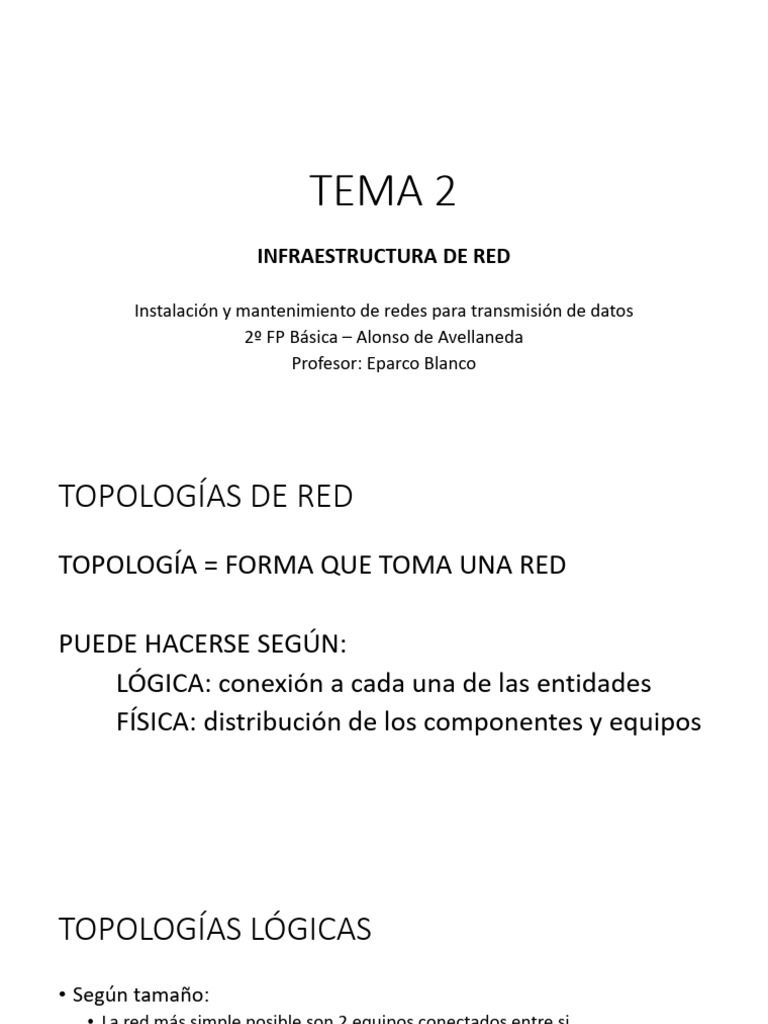 TEMA 2 Redes | PDF | Topología de la red | Ieee 802.11