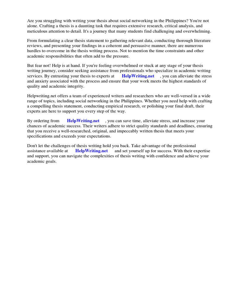 Thesis About Social Networking in The Philippines | PDF | Social ...
