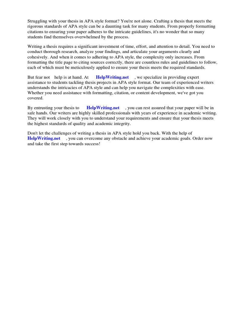 Thesis Apa Style Format | PDF | Apa Style | Thesis