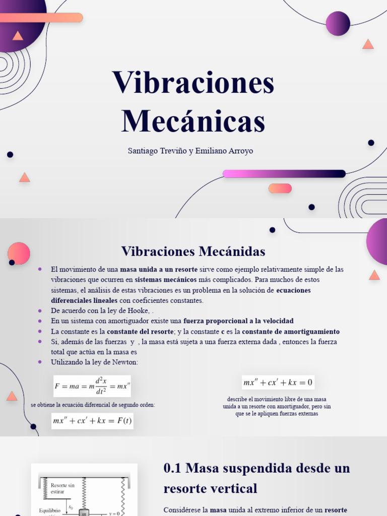 Vibraciones Mecánicas - Ecuaciones Diferenciales | PDF | Oscilación ...