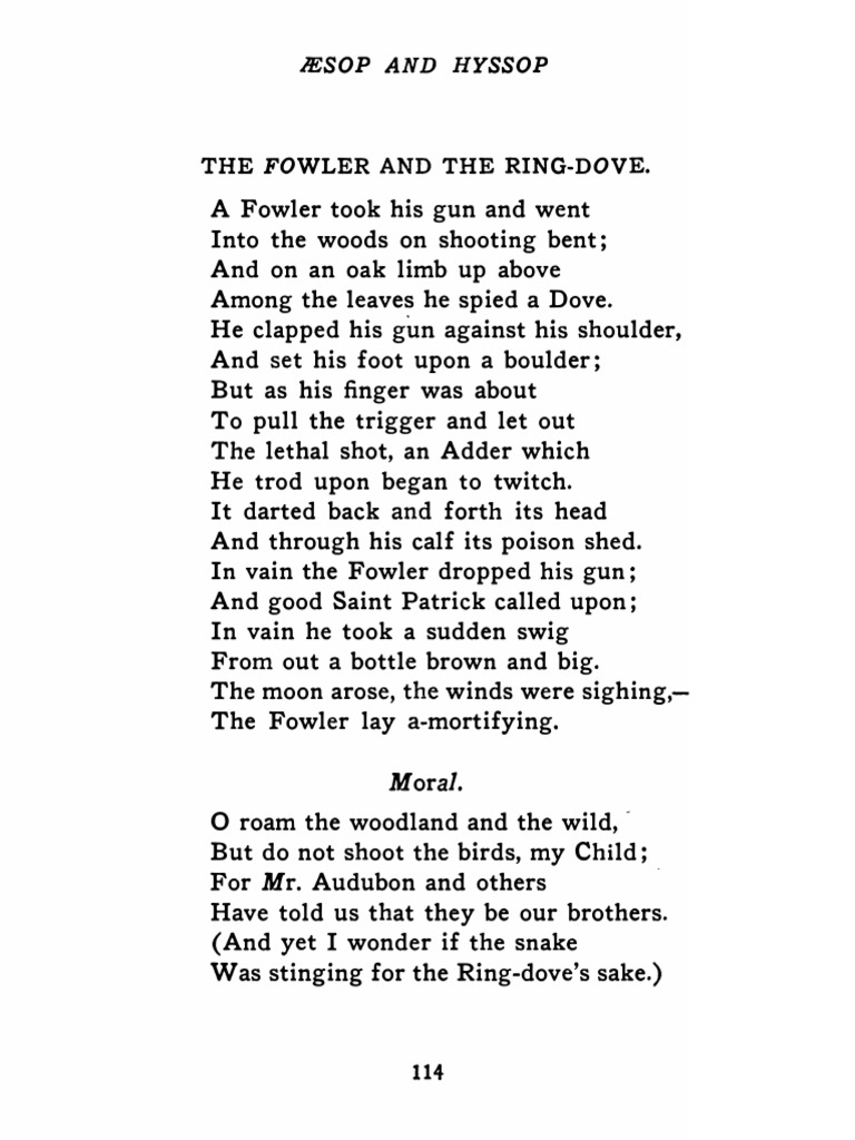 The Ring Dove-Aesop | PDF