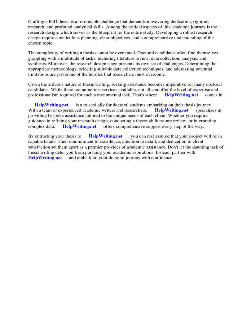 PHD Thesis Research Design | PDF | Thesis | Methodology