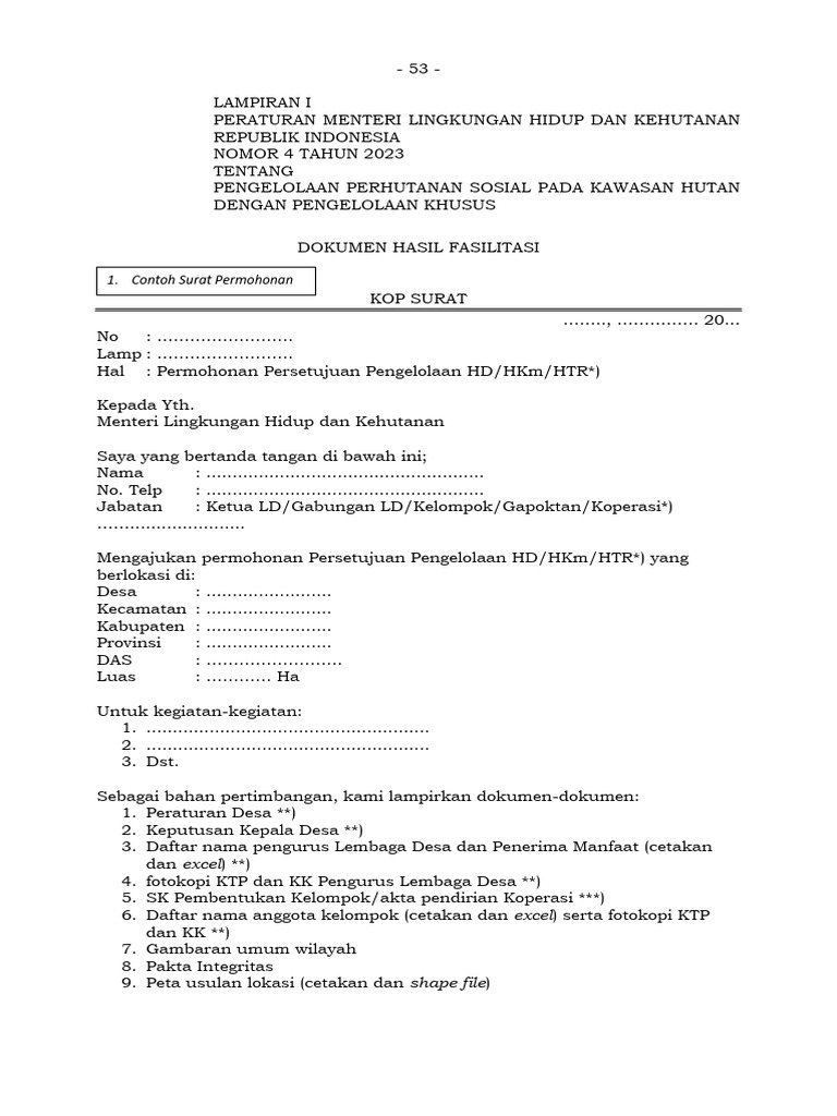 Lampiran Permen LHK No 4:2023 | PDF | Griya & Taman