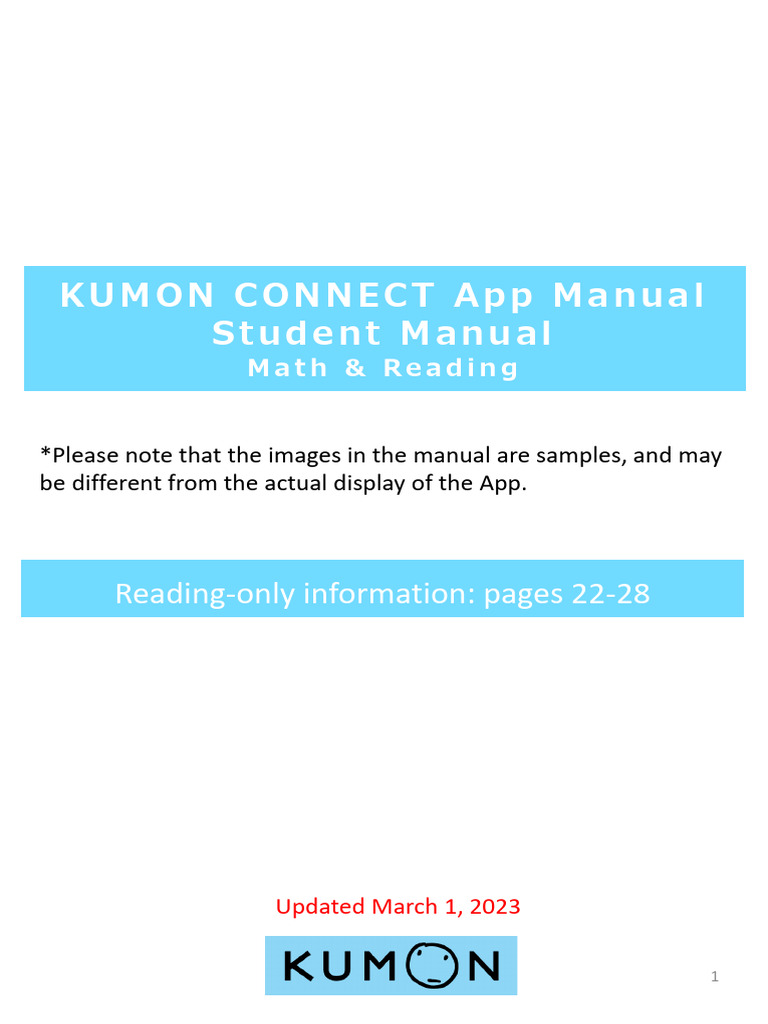 Kumon Connect App User Manual | PDF | I Pad | Tablet Computer