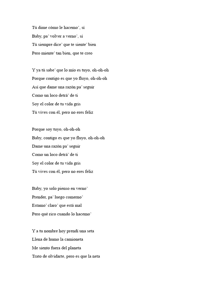 Letra Tuyo Mora | PDF | Poesía