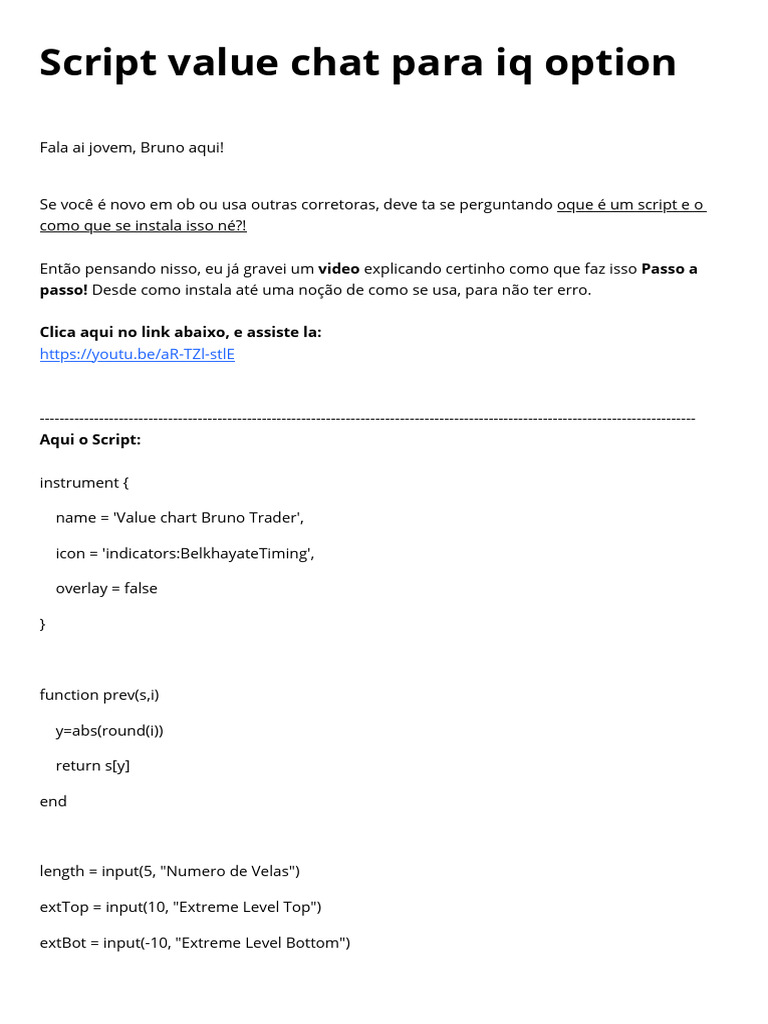 Script Value Chart para IQ Option | PDF | Computadores