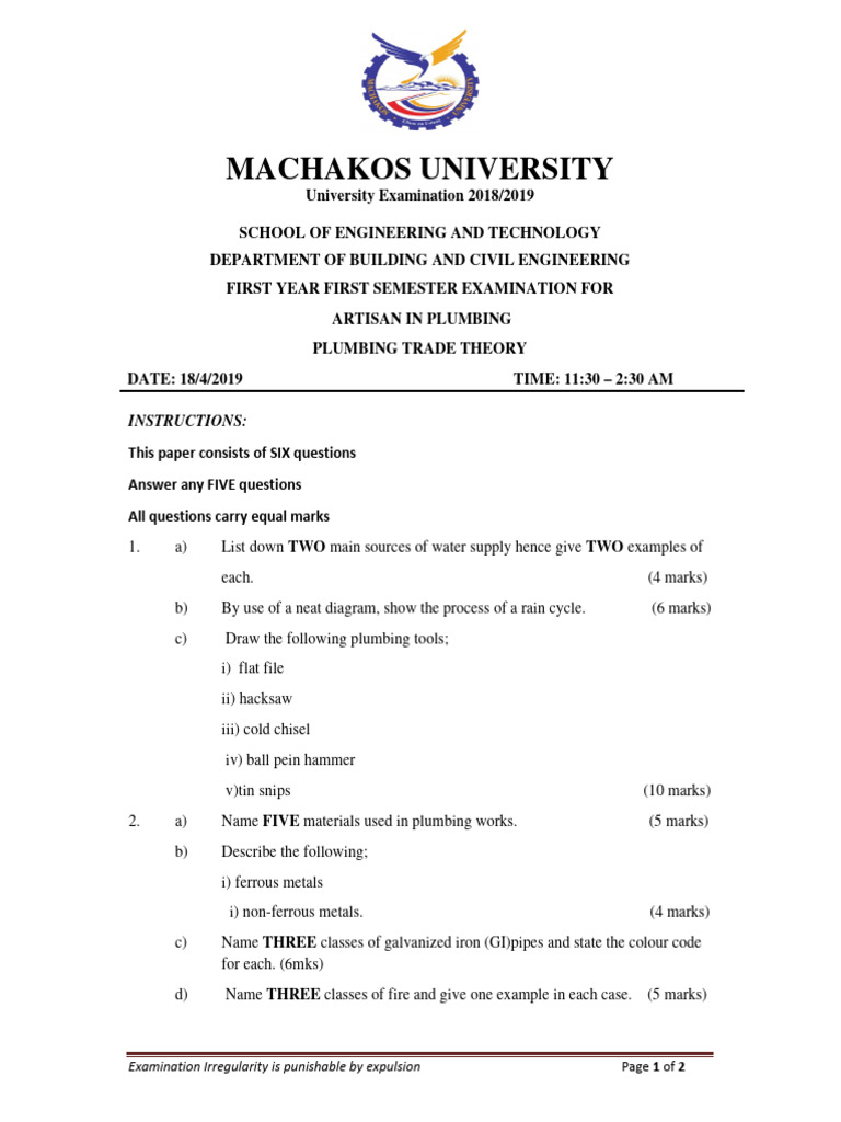 Plumbing Trade Theory | PDF | Plumbing | Pipe (Fluid Conveyance)