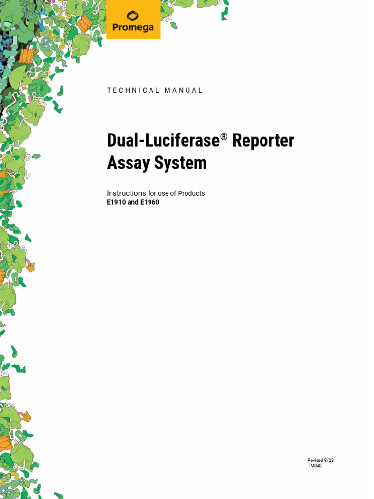 Dual Luciferase Reporter Assay System TM040 | PDF | Plasmid | Luciferase