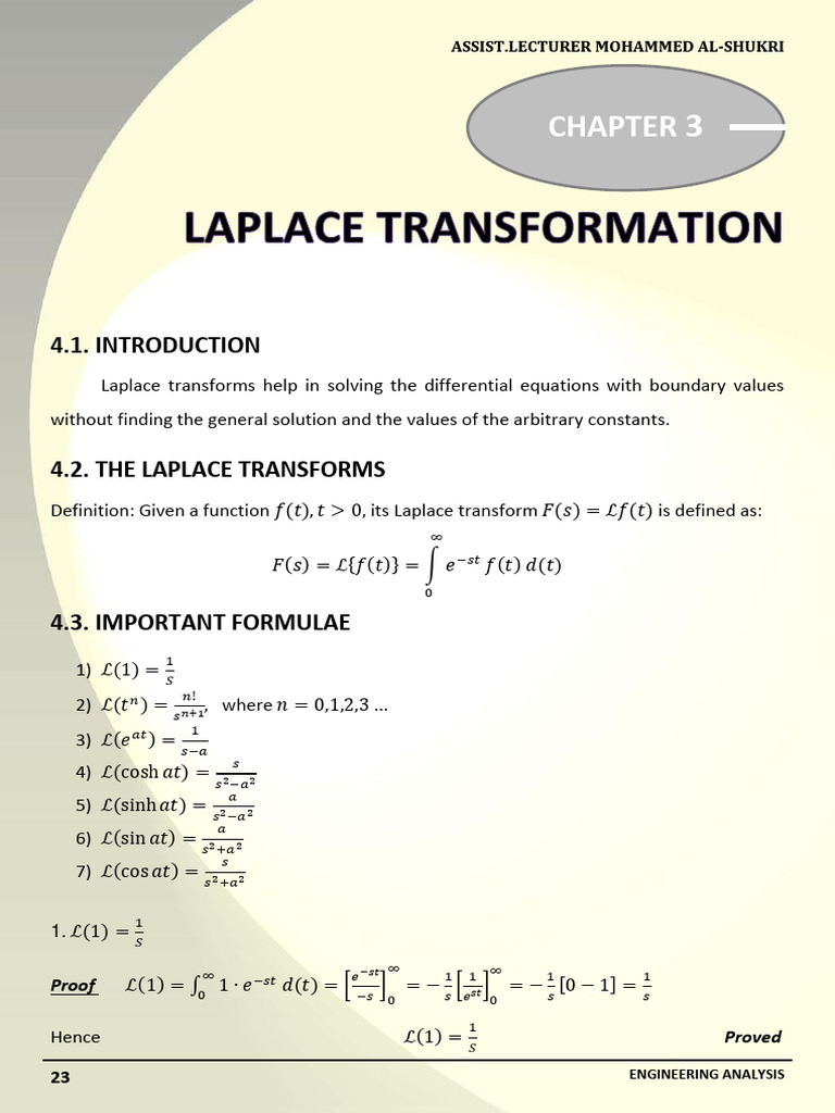 Laplace Transformations | Download Free PDF | Laplace Transform ...