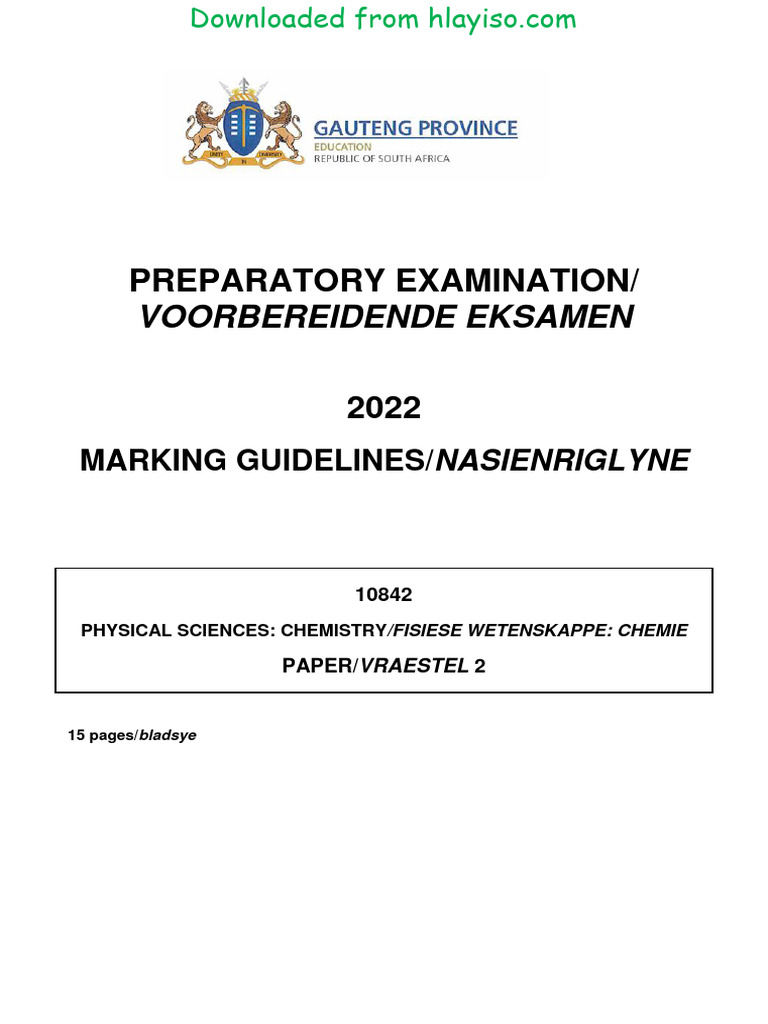Gr12 Physical Sciences P2 (English and Afrikaans) SEP 2022 Possible Answers - Hlayiso - Com ...