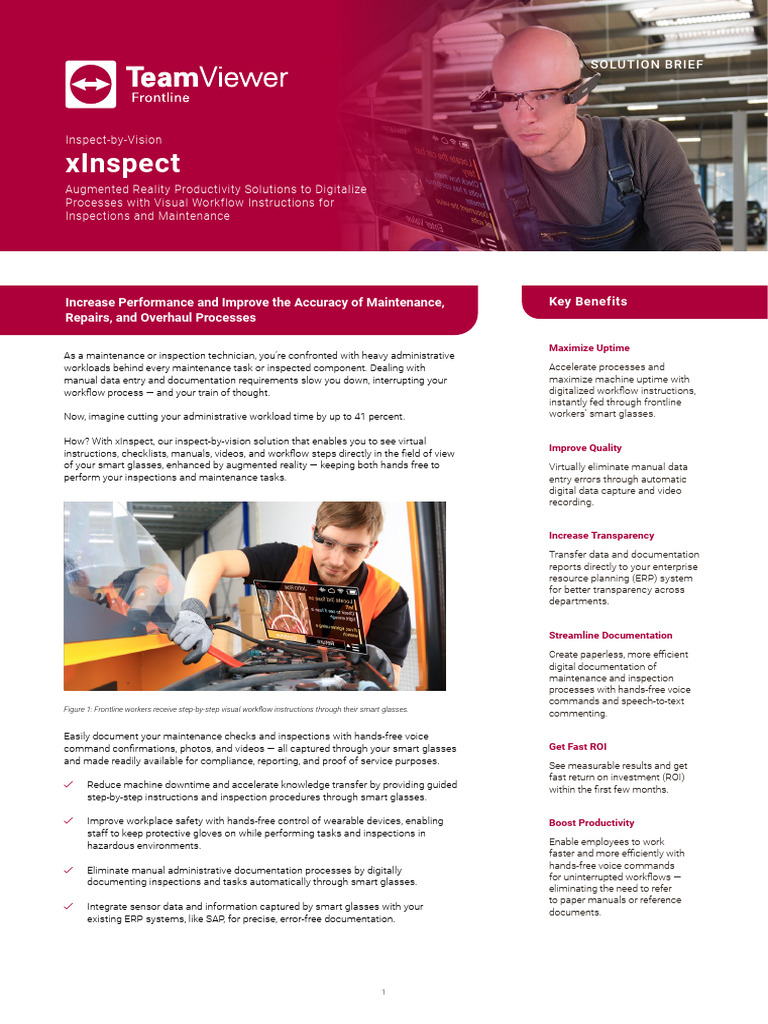 TeamViewer-Frontline-xInspect-Solution-Brief_en_US | PDF | Wearable Technology | Computing