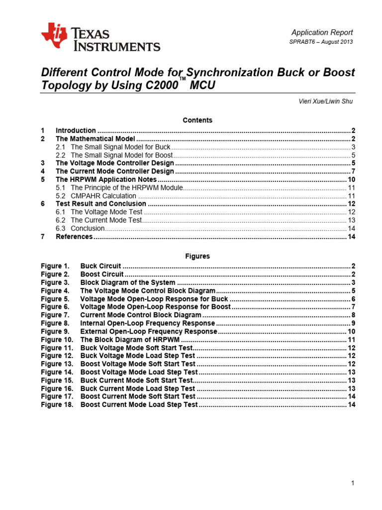 Different Control Mode For Buck or Boost Topology | PDF | Control Theory | Electronic Engineering