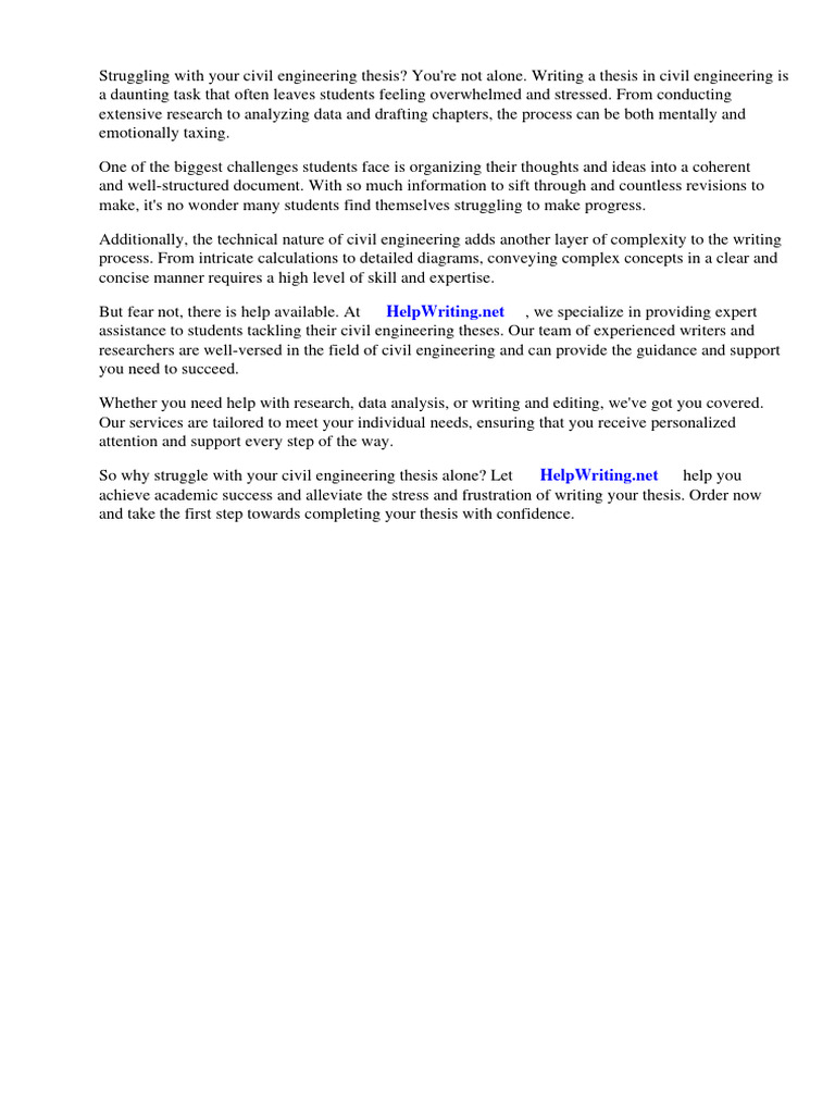 Civil Engineering Thesis PDF | PDF | Thesis | Engineering
